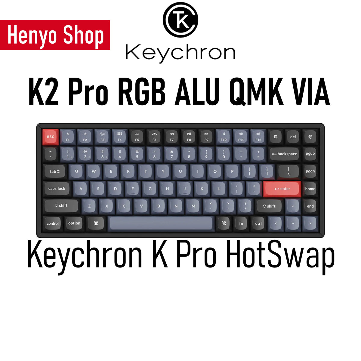 Keychron K2 Pro QMK VIA RGB ALU Wireless Mechanical Keyboard HotSwap 8 ...